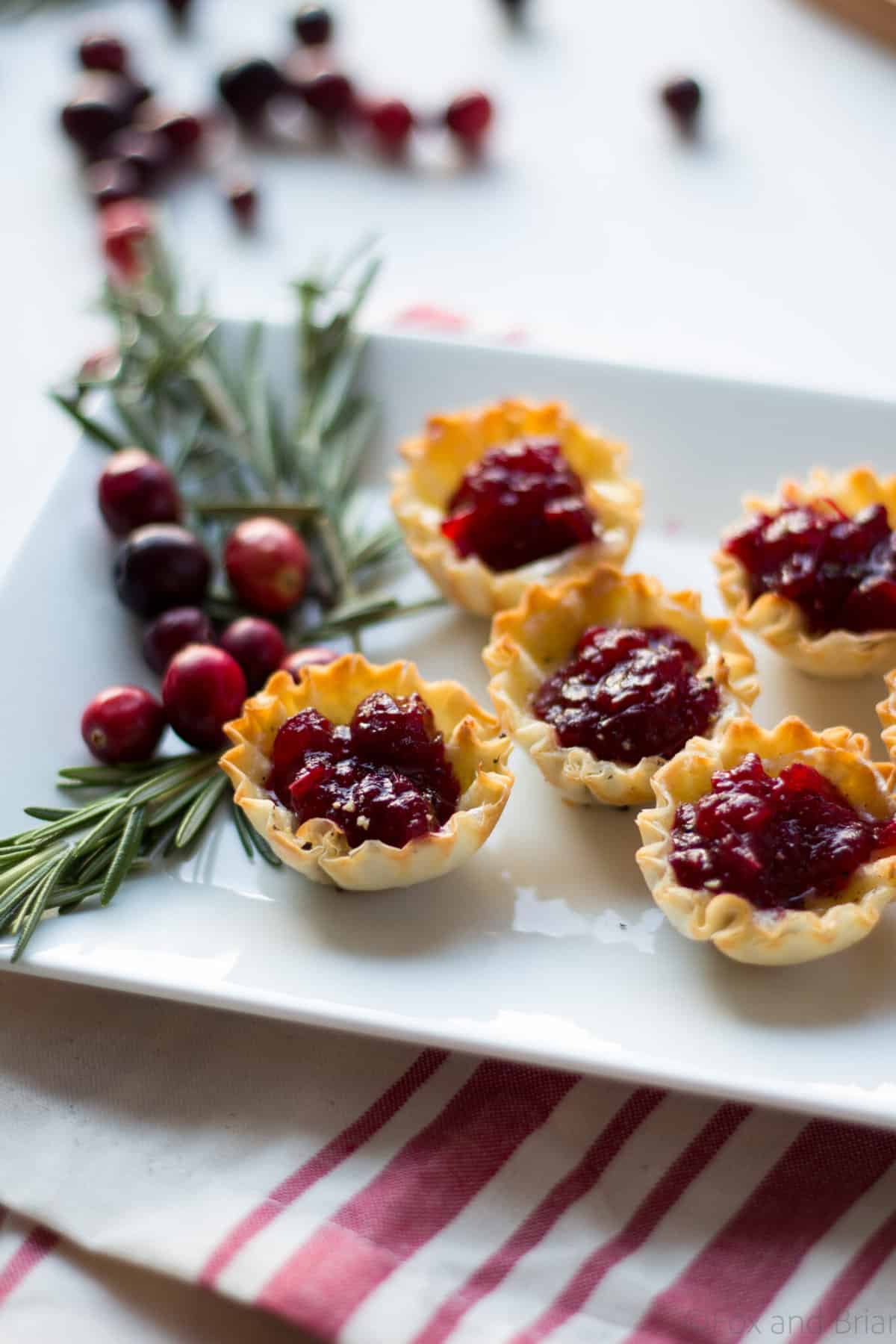Cranberry Brie Mini Tarts - Fox and Briar