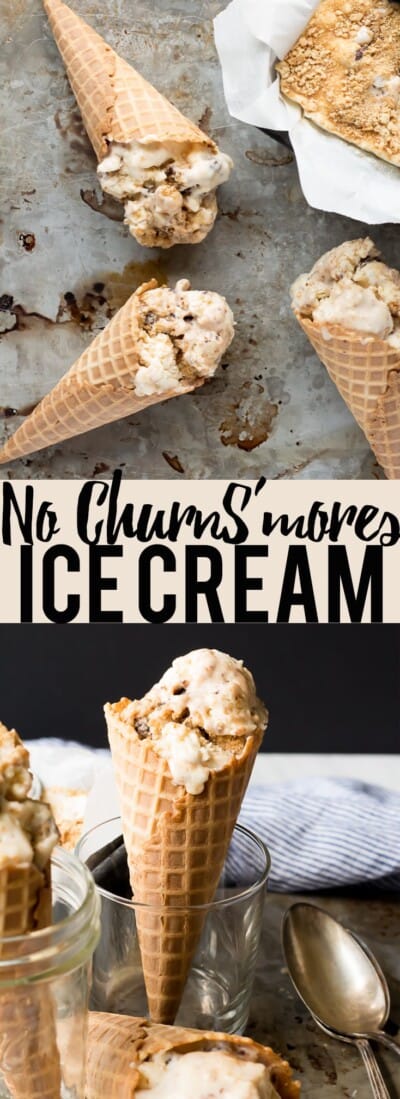 No Churn S'mores Ice Cream - Fox and Briar