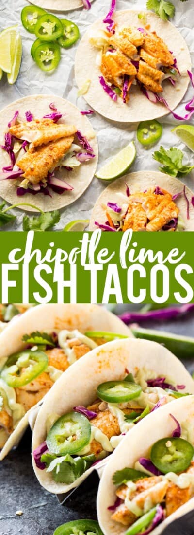 Fish tacos recipe - Chipotle lime fish tacos with avocado crema