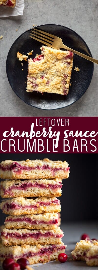 Leftover Cranberry Sauce Crumble Bars - Fox and Briar