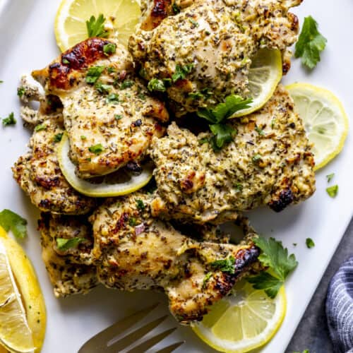 Oven Baked Greek Chicken Thighs Fox And Briar