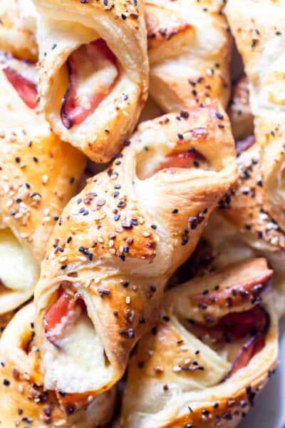 Ham and Cheese Puff Pastry Bundles - Fox and Briar