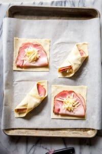 Ham and Cheese Puff Pastry Bundles - Fox and Briar