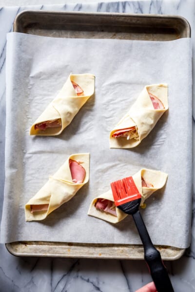 Ham and Cheese Puff Pastry Bundles - Fox and Briar
