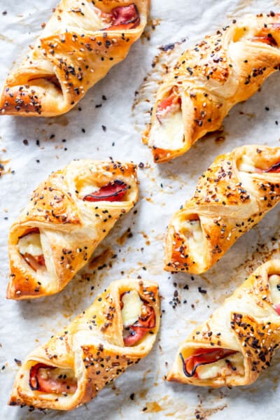 Ham and Cheese Puff Pastry Bundles - Fox and Briar