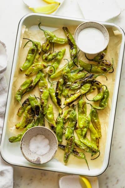 Blistered Shishito Peppers - Fox and Briar