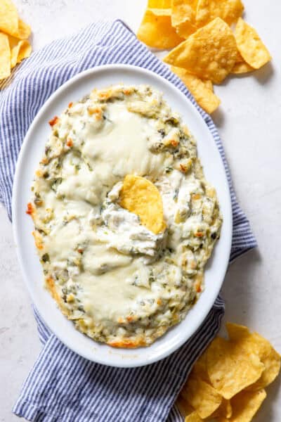 Creamy Baked Spinach Artichoke Dip - Fox and Briar