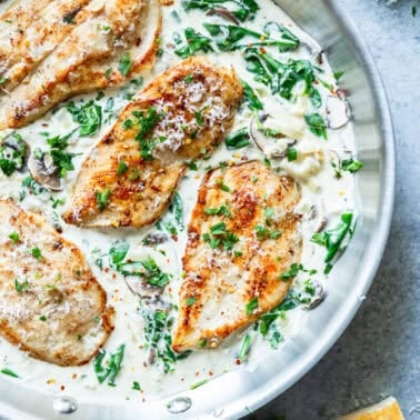 Creamy Spinach Mushroom Chicken - Fox and Briar